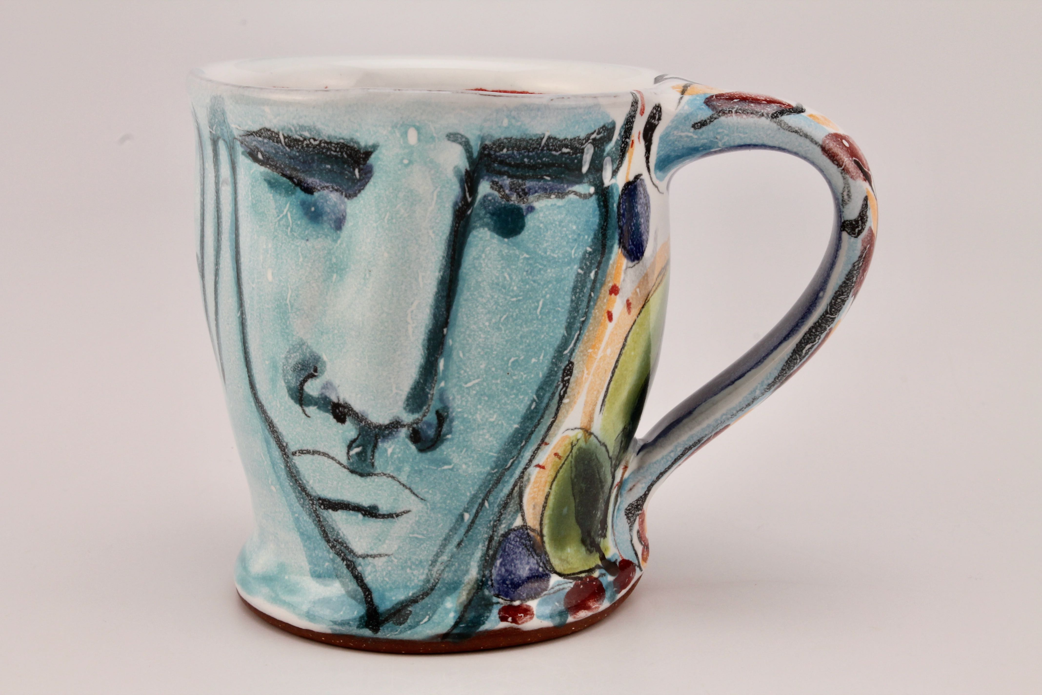 Blue Face Mug With Lemons Ann Tubbs Blue Face Mug With Lemons Ann Tubbs
